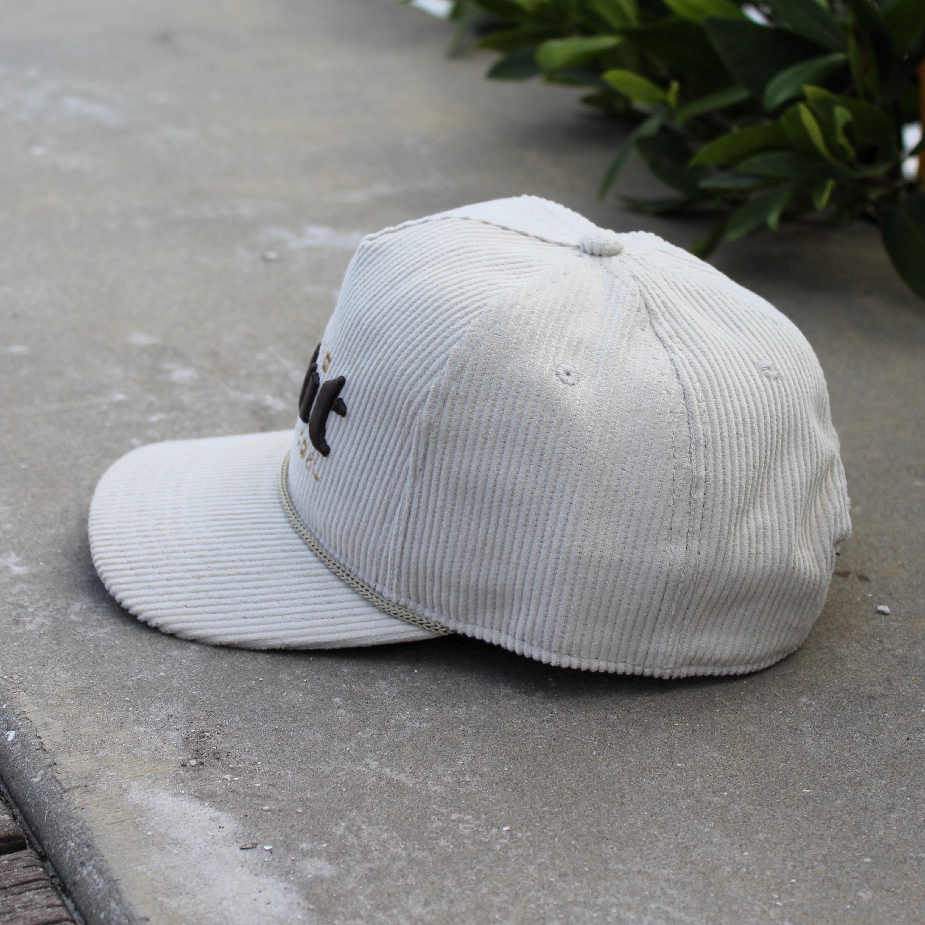 Island Goat | Choppy Seas Corduroy Snapback Rope Hat - Bone